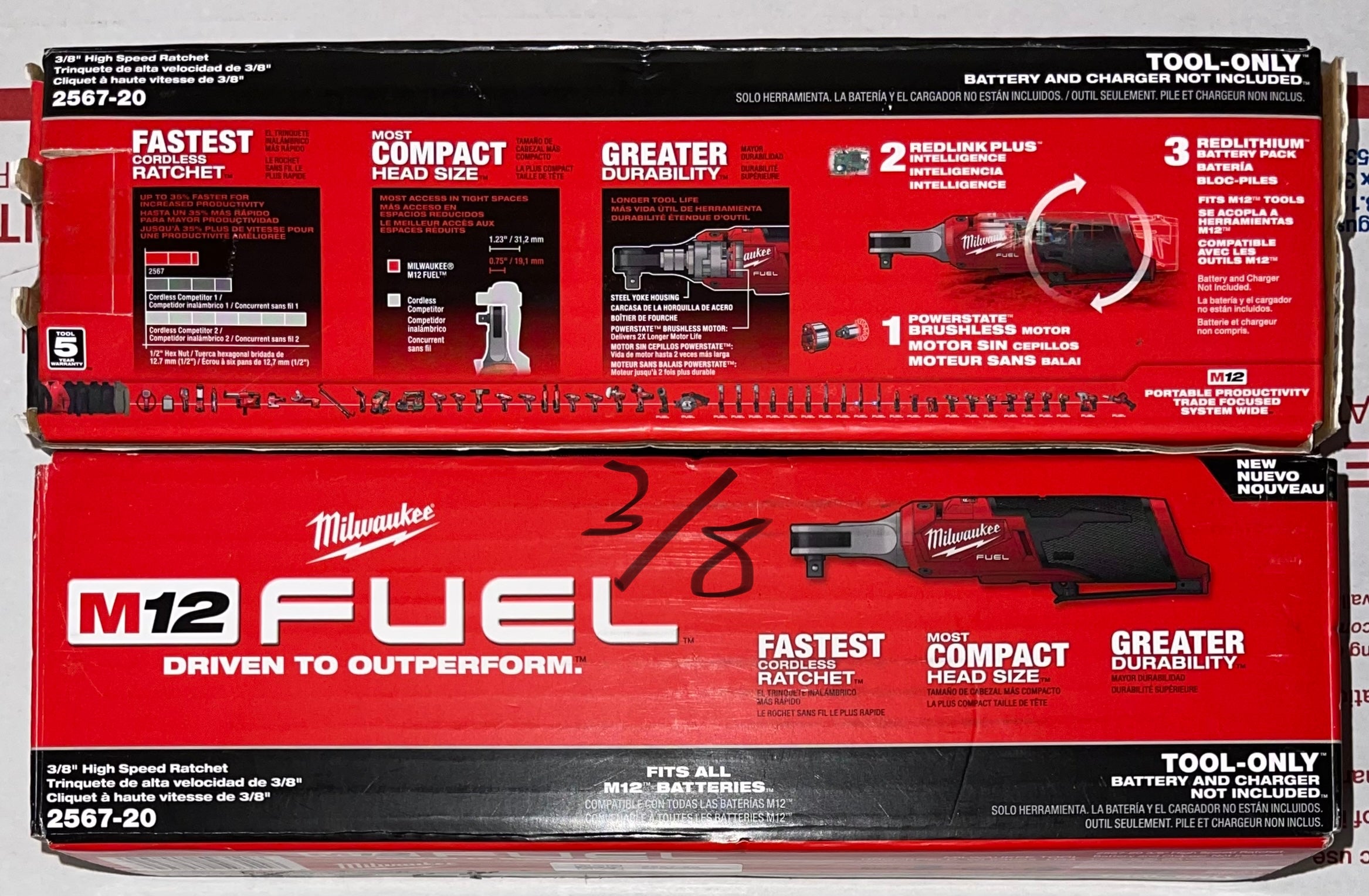 Milwaukee M12 Fuel 3/8” High Speed Ratchet. Model #2567-20 – ToolStoreNJ